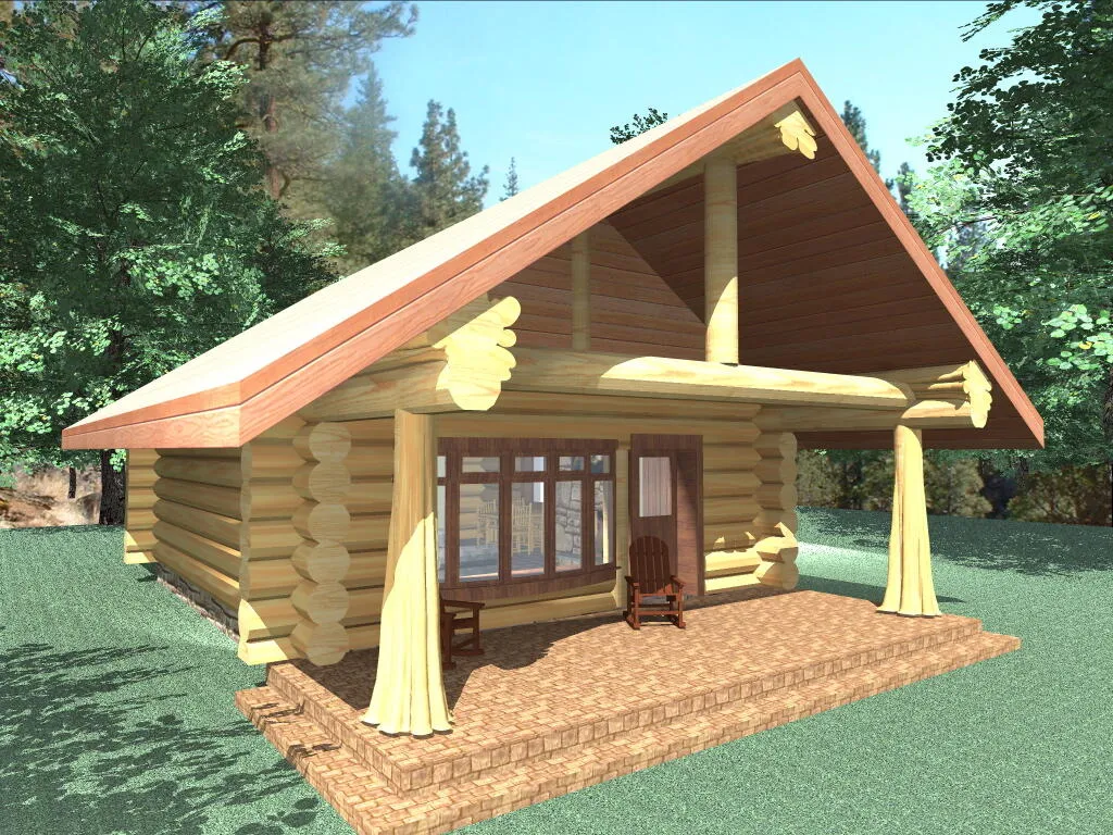 Honeymoon Bay 600 sq ft Log Cabin Kit | Log Home Kit - Mountain Ridge